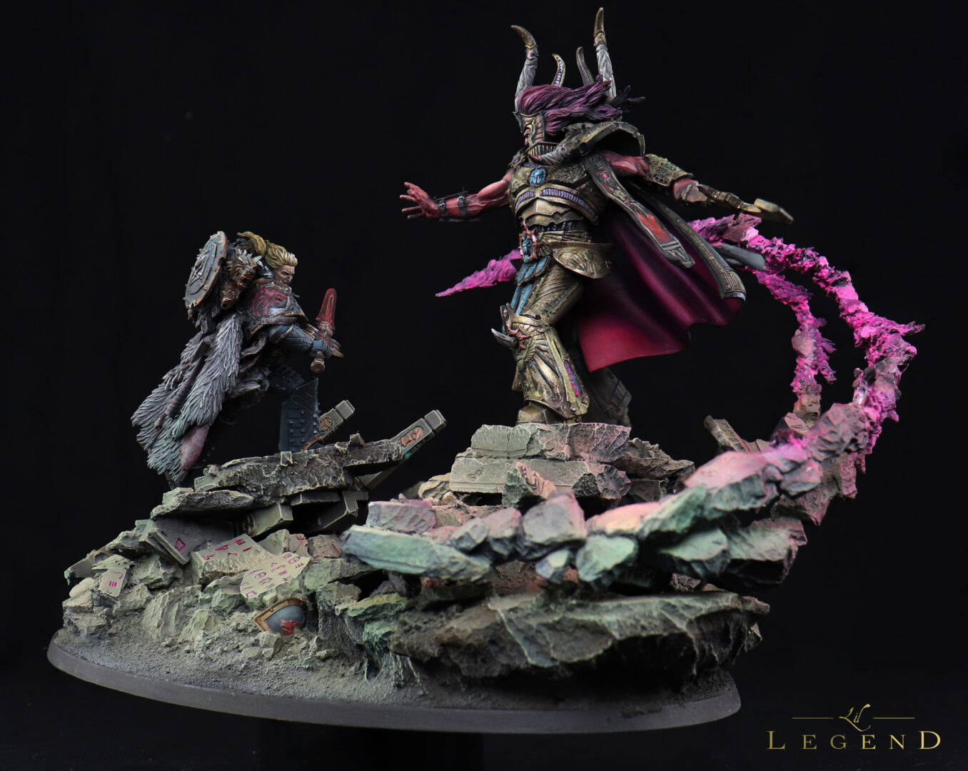 Magnus Vs. Leman Russ Diorama Commission. - Lil Legend Studio